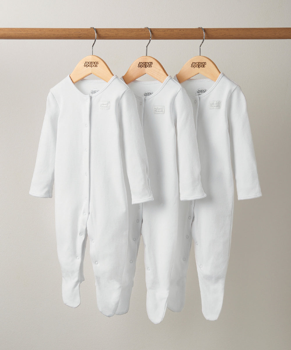 White Sleepsuits (Set of 3) – Mamas & Papas Philippines
