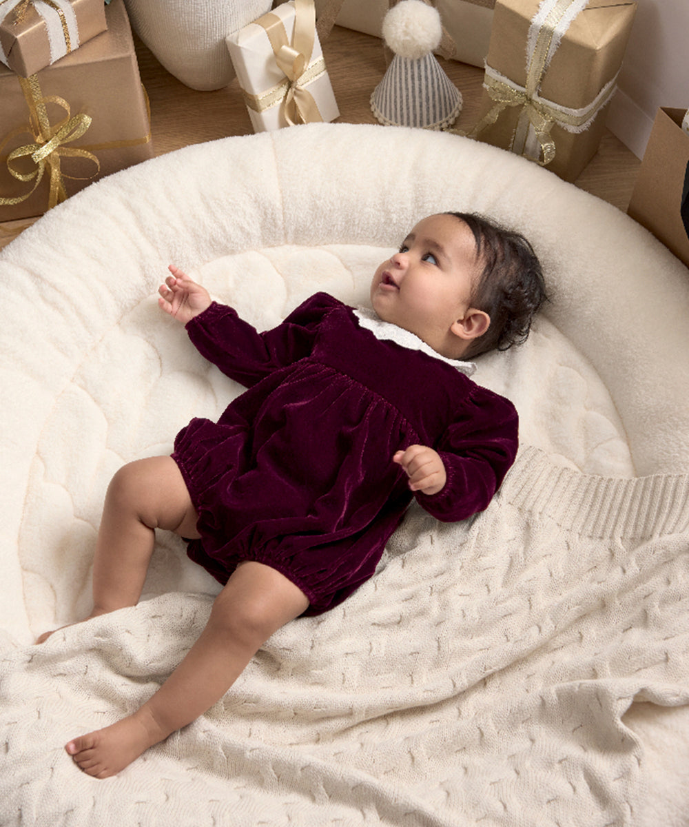 Velour Collar Romper - Berry – Mamas & Papas Philippines