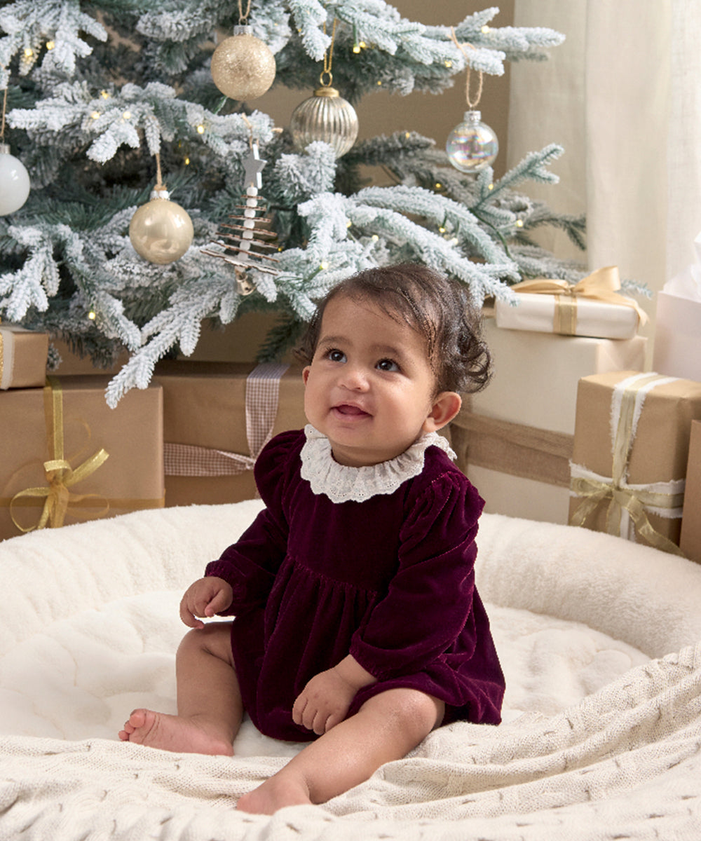 Velour Collar Romper - Berry – Mamas & Papas Philippines